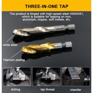 Jual 6PCS Mata Bor Pembuat Ulir Drat Drill Tap Set Hex Twist Spiral ...