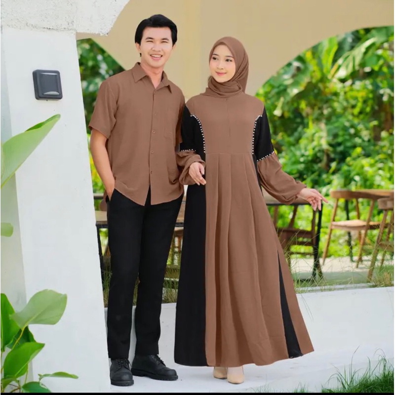 Jual Melodi Couple I Sarimbit Suami Istri Couple Terbaru Premium Gamis Couple Lebaran Mewah ...