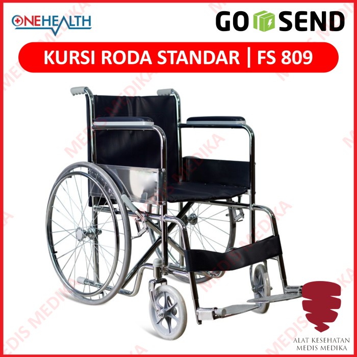 Jual GOJEK ONLY Kursi Roda One Health FS809 Standard Putih Velg Jari ...
