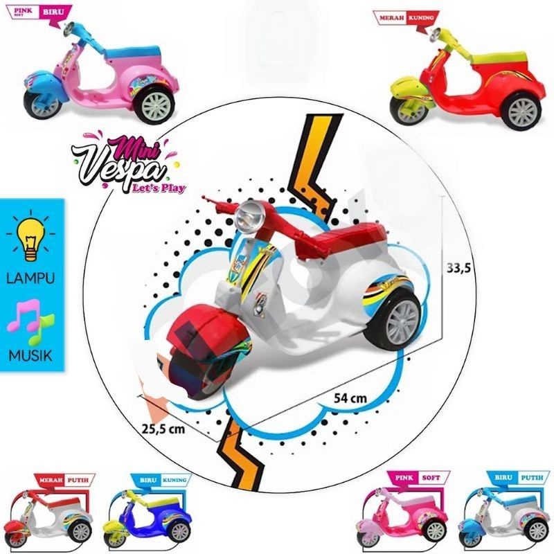 Jual Vespa Mini Push Fun Bike Mainan Sepeda Dorong Anak Balita Motorik ...