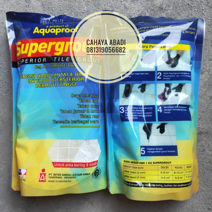 Jual SEMEN NAT KRAMIK SUPER GROUT PUTIH 1KG | Shopee Indonesia