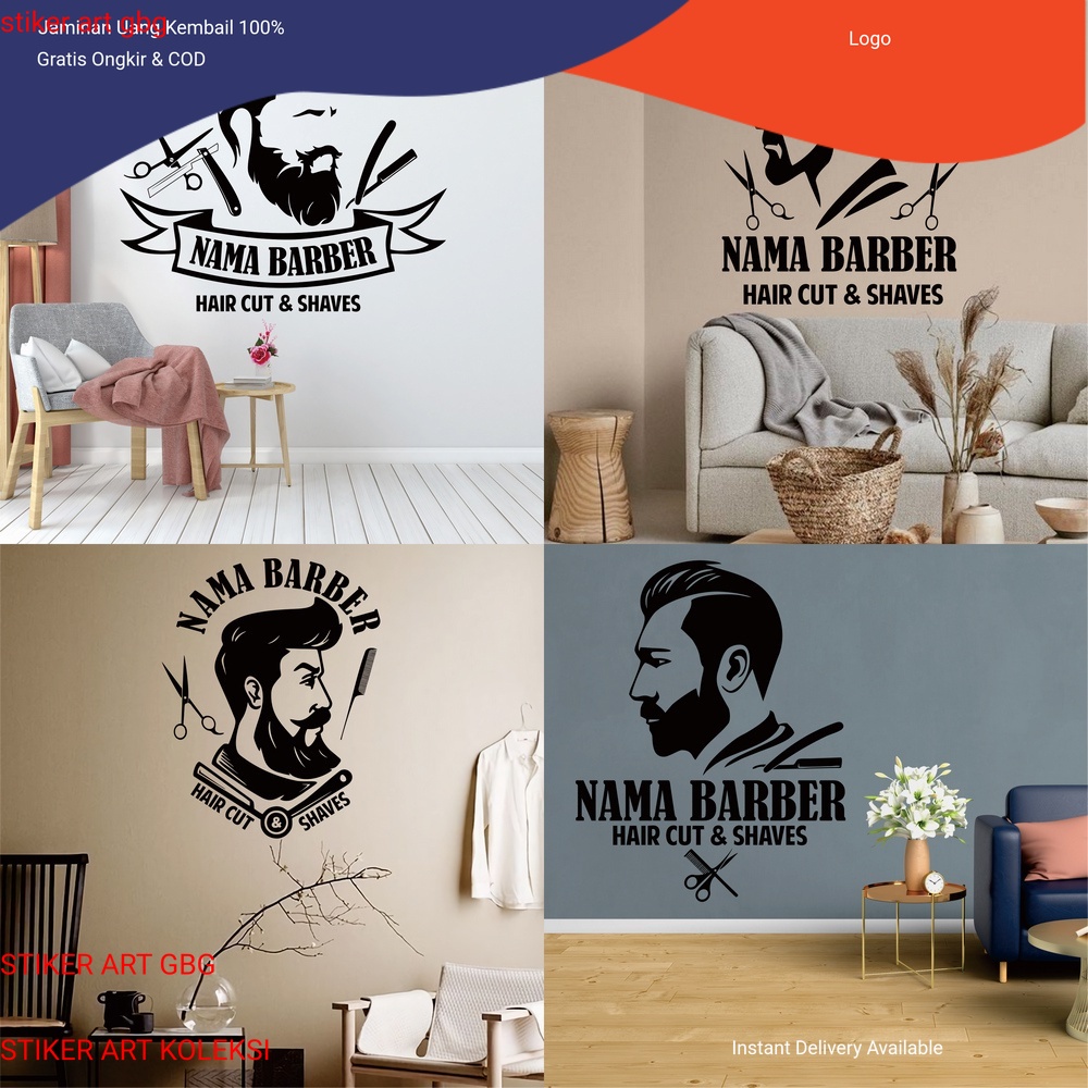 Jual STIKER Wall Stiker Dinding Barbershop Hiasan dinding Cutting ...