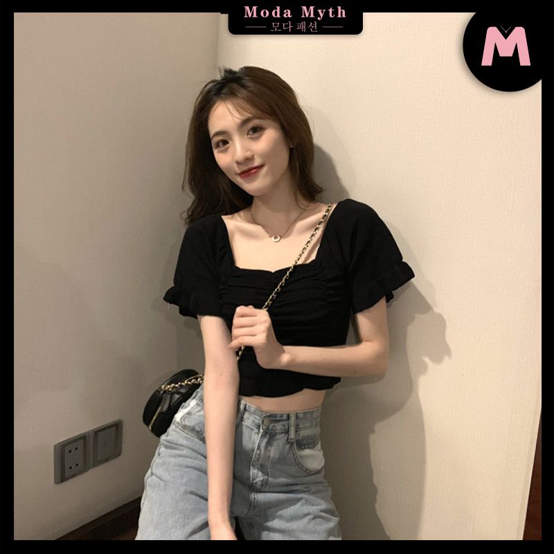 Jual MODAMYTH I07 - ATASAN WANITA FASHION RAJUT CROP BLOUSE WOMEN KNIT PREMIUM STYLE KOREAN ...