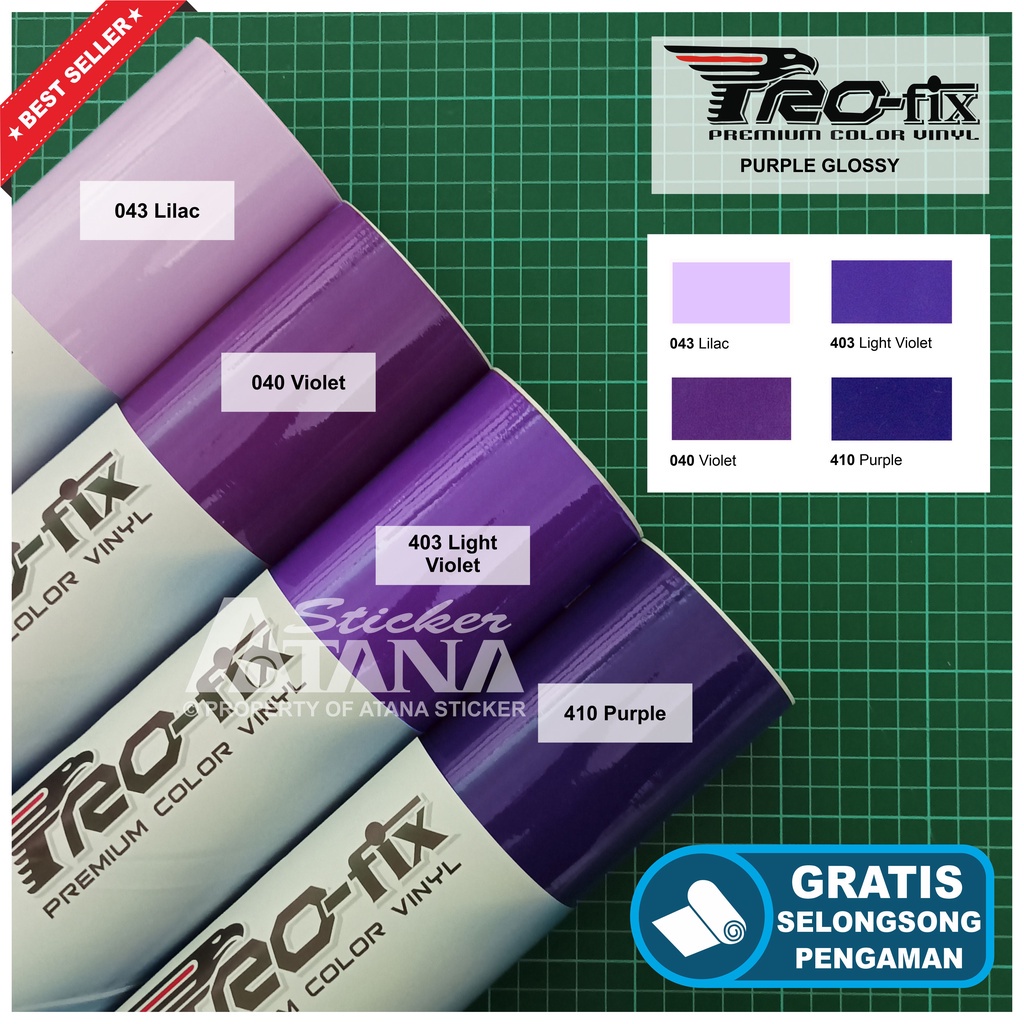 Jual Skotlet Ungu Glossy Scotlet Purple Tua Muda Stiker Lilac Taro ...