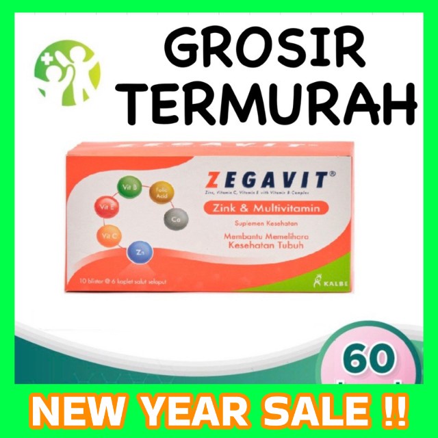 Jual ZEGAVIT MULTIVITAMIN DAN ZINK - 1 BOX ISI 10 STRIP - 60 TABLET ...