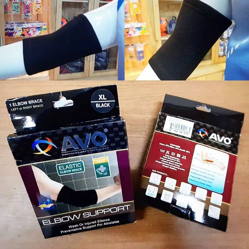 Jual Elbow support deker siku tangan lengan hitam polos tebal original ...