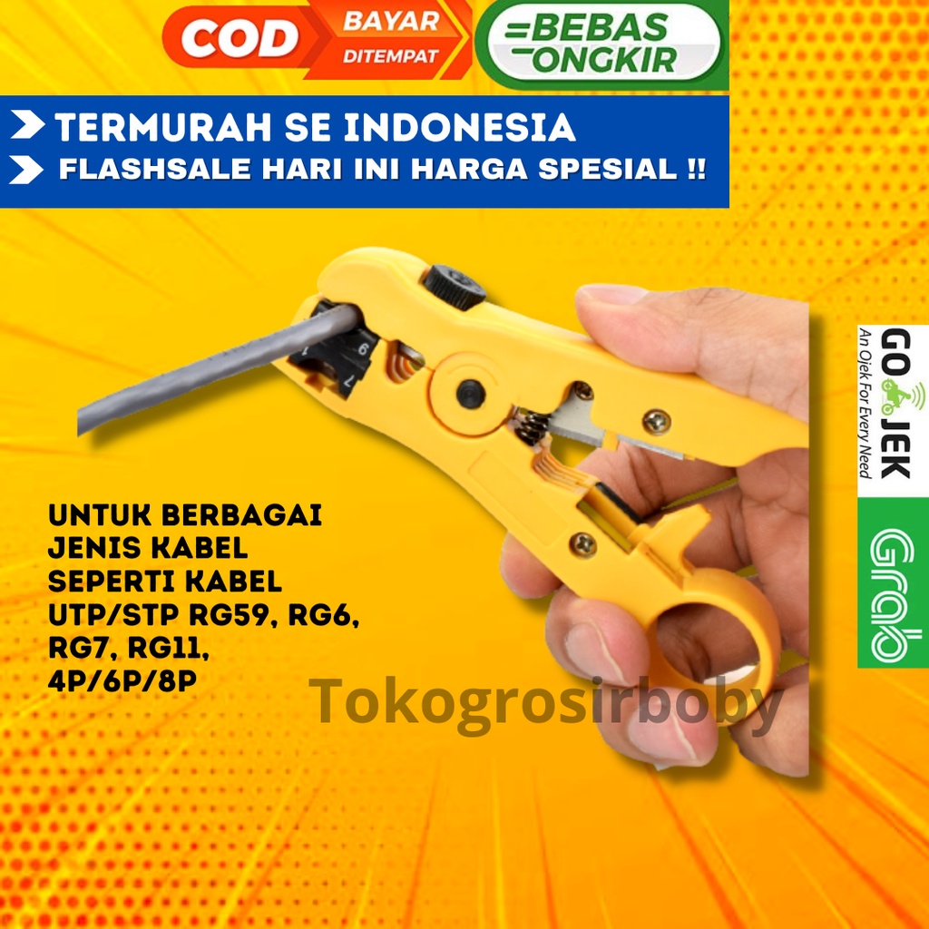 Jual Stripping Tool Pengupas Kabel Coaxial LAN Cable Wire Stripper ...