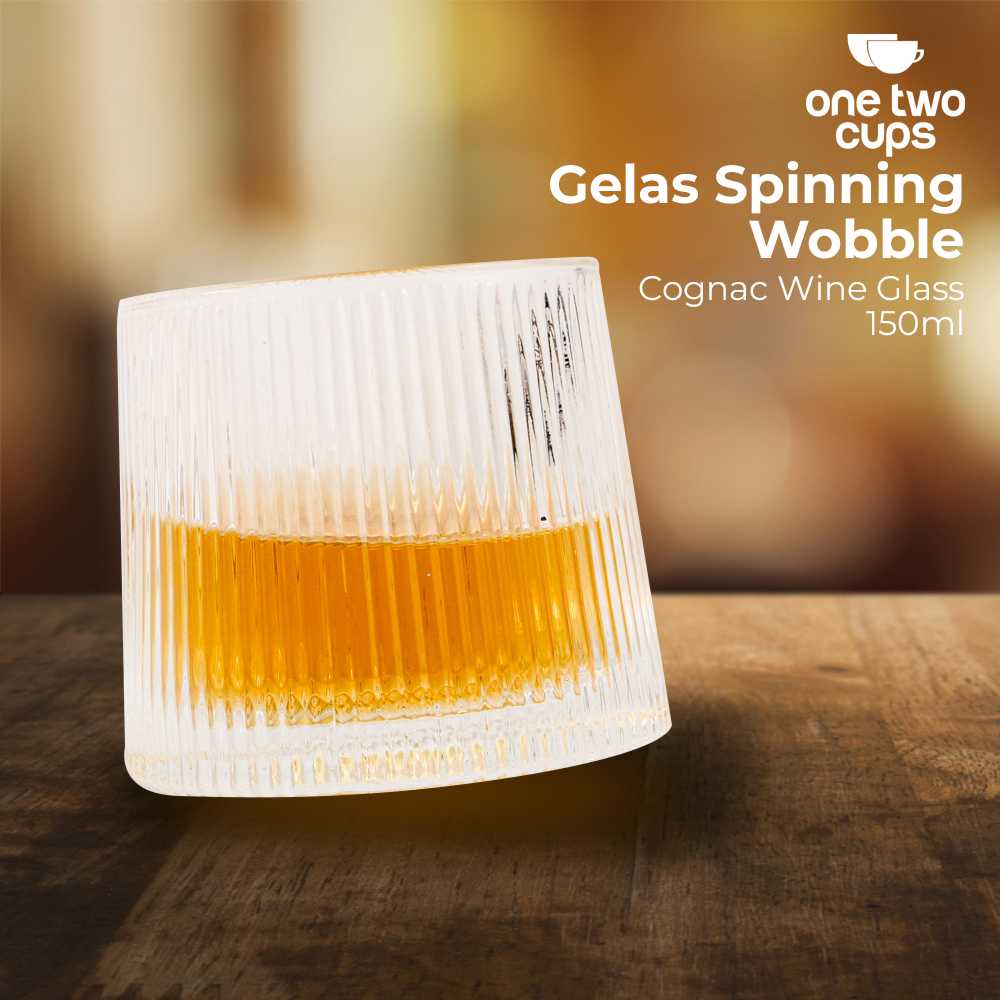 Jual One Two Cups Gelas Spinning Wobble Cognac Wine Glass 150ml - YJ101 ...