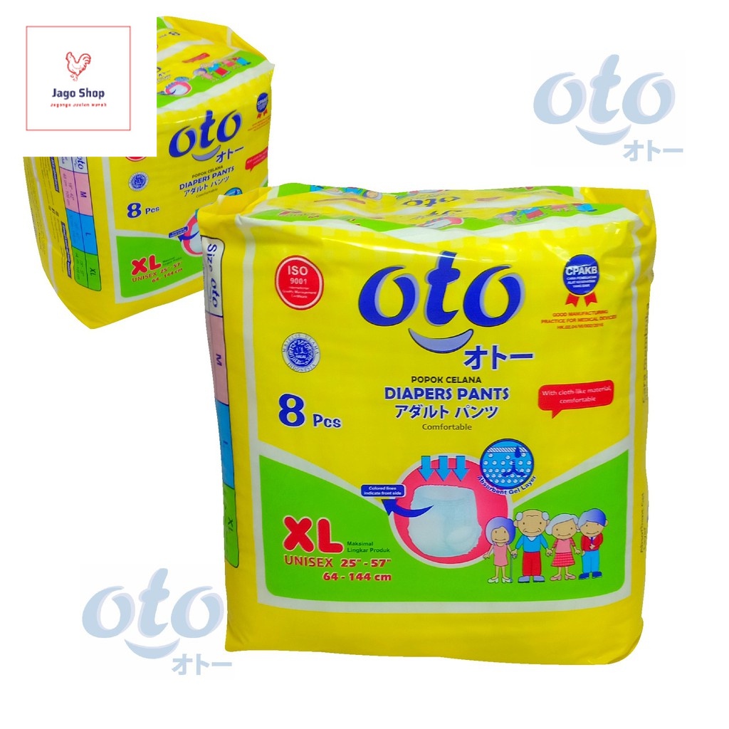 Jual OTO Diapers Adult Pants / Popok Dewasa Celana Ukuran XL, isi 8 pcs | Shopee Indonesia