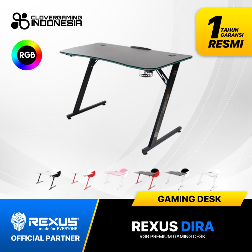 Jual Rexus Dira RGB - Gaming Desk Meja Gaming | Shopee Indonesia