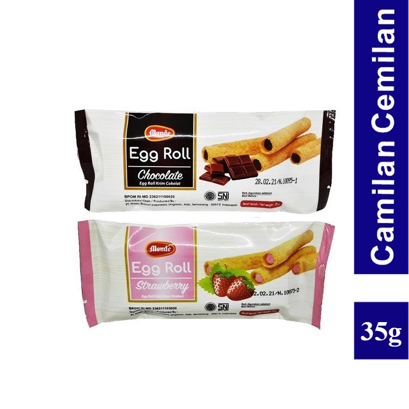 Jual Monde Egg Roll Chocolate Strawberry 35 gr | Shopee Indonesia