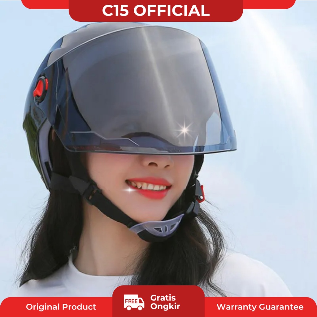 Jual Helm Half Face Dengan Visor - Helm Sepeda - Helm Sepeda Listrik ...
