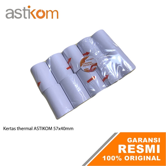 Jual Kertas Roll Kasir Thermal ASTIKOM 57X40mm Kertas Thermal Receipt 1 ...