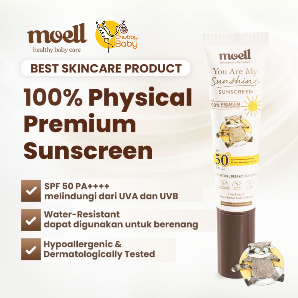 Jual Moell Physical Sunscreen Anak & Bayi SPF 50+ (PA++++) 30 ml ...