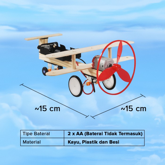 Jual Mainan Pesawat Baling Rakit DIY Propeller Edukasi Rakitan Baterai ...