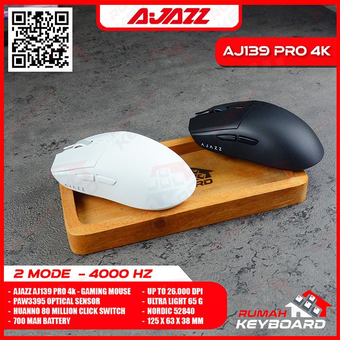 Jual AJAZZ - AJ139 PRO 4K - GAMING MOUSE - DUAL MODE - PAW3395 - 4000HZ ...