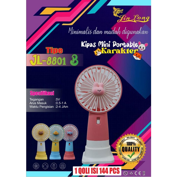 Jual Mini Fan JINLONG JL -8801 | KIPAS MINI PORTABLE JINLONG JL-8801 ...
