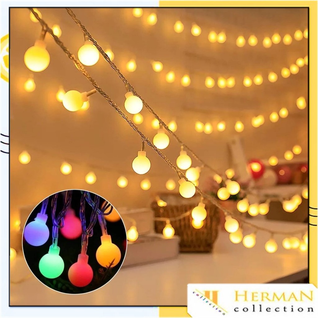 Jual HC Lampu Tumblr Bola Anggur Mini 7 Meter 42 LED Lampu Hias Bulat ...