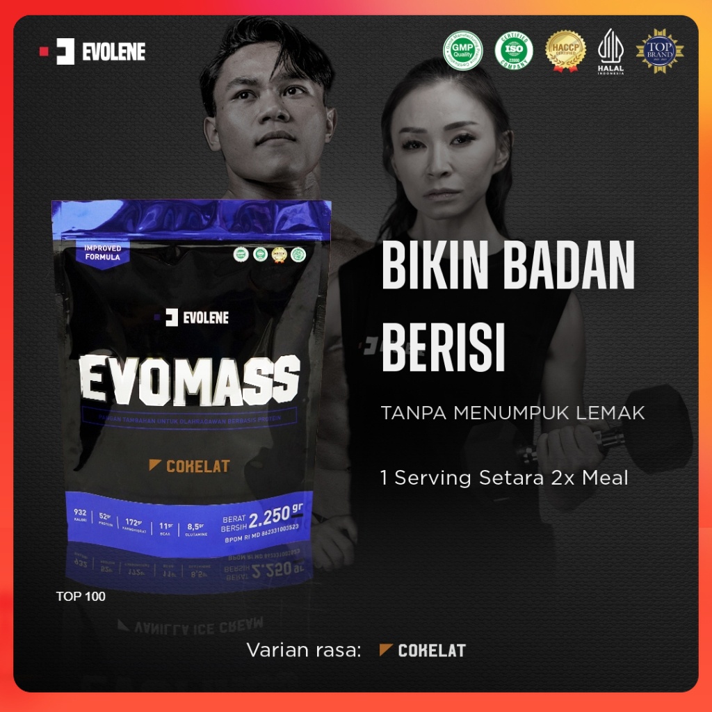 Jual EVOMASS 2,25 KG EVOLENE COKELAT 5LBS - SUPLEMEN FITNESS - SUPLEMEN ...