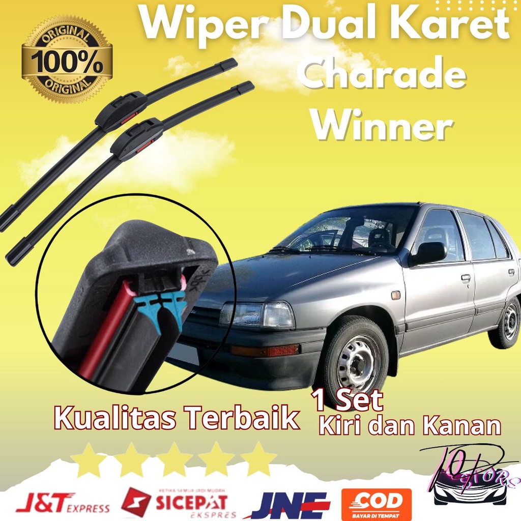 Jual Wiper Double Karet Daihatsu Charade Winner Frameless 1 Set Kiri ...