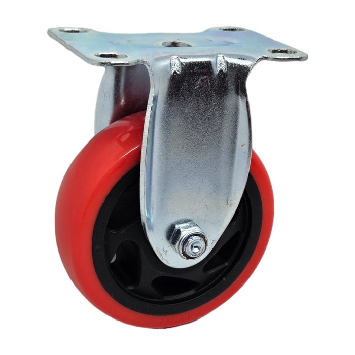 Jual Roda Troli / Troly / Trolly PVC Merah 4 inch Mati Lurus Medium ...