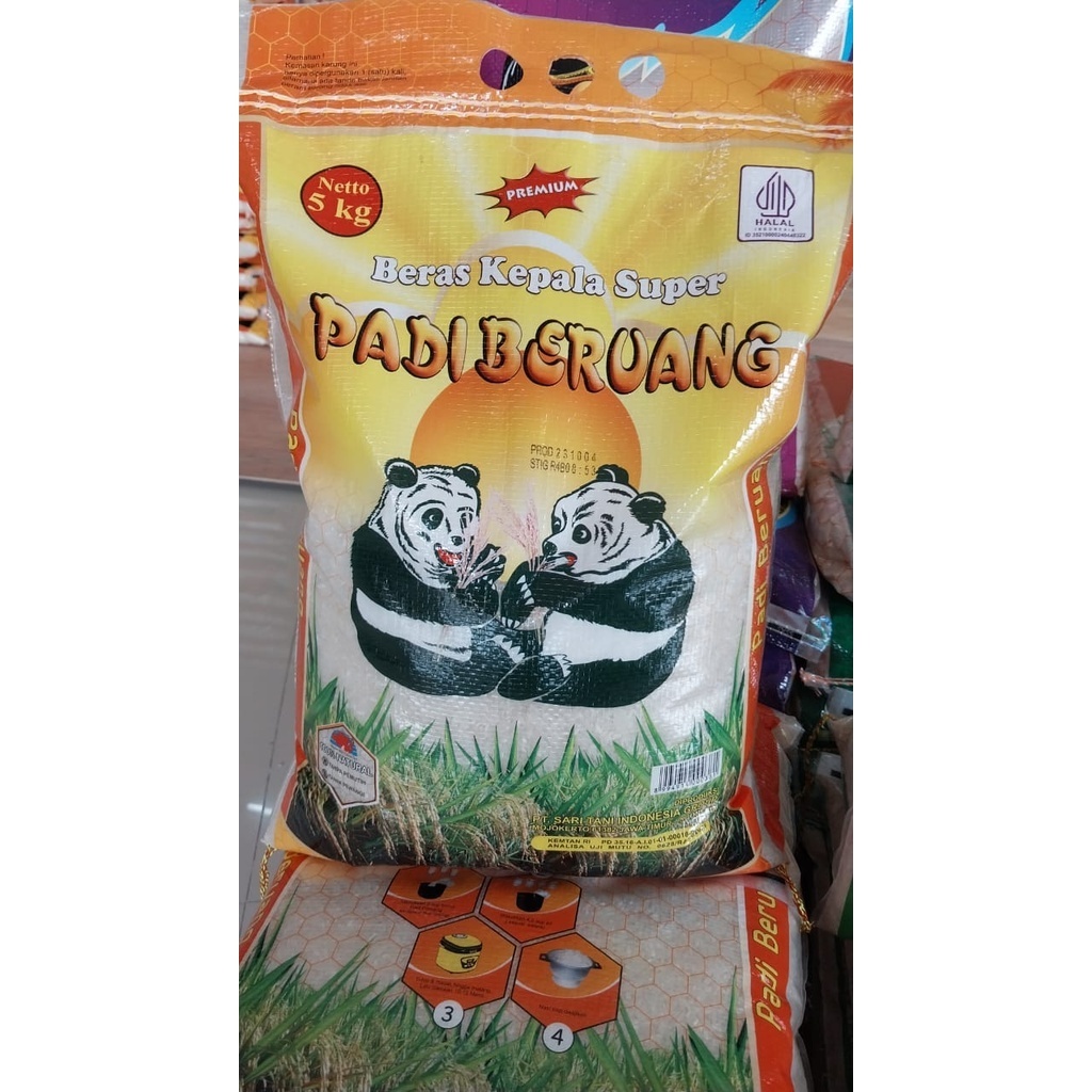 Jual Beras Kepala Super Padi Beruang Kuning 5 kg | Shopee Indonesia