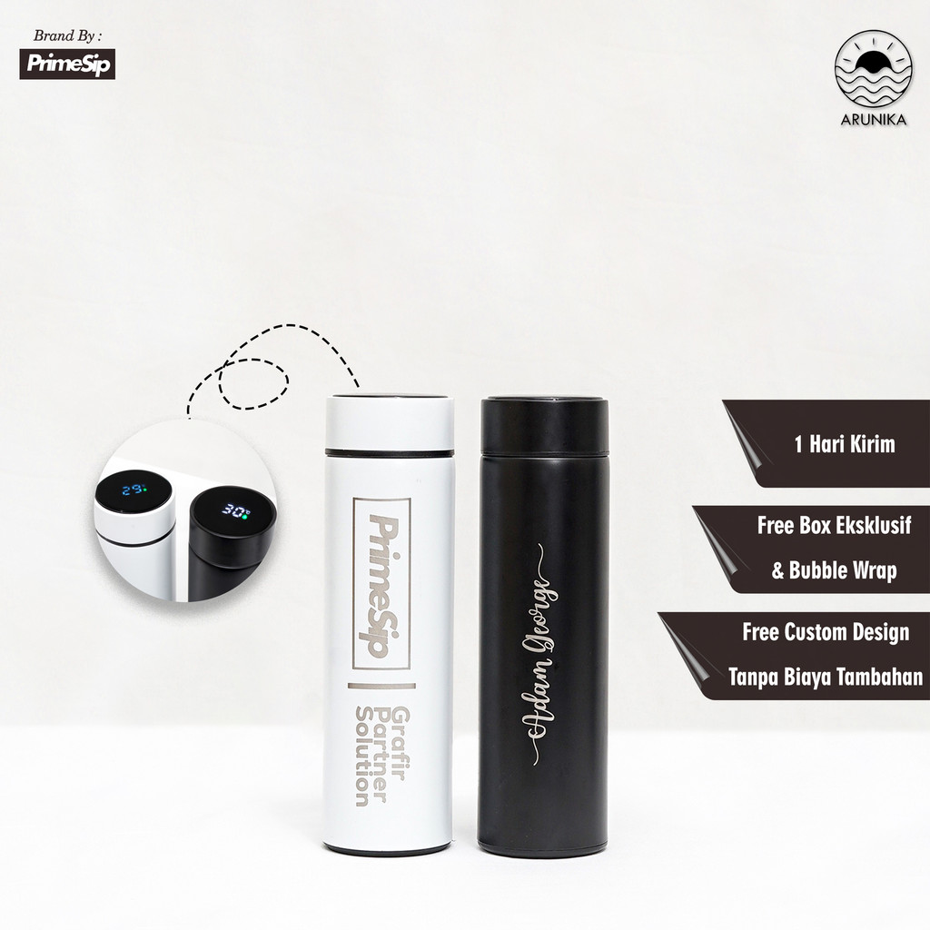 Jual Tumbler LED Suhu GLOSSY Custom FREE Custom Nama dan Logo Grafir ...