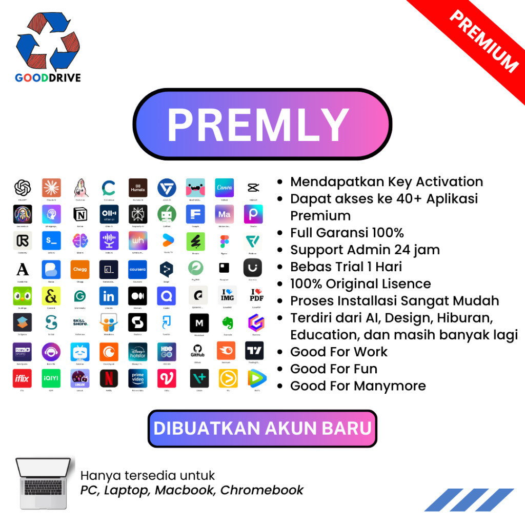 Jual Premly Extension Chrome Akses Semua Aplikasi Premium | Unlock All Premium Together | Shopee ...