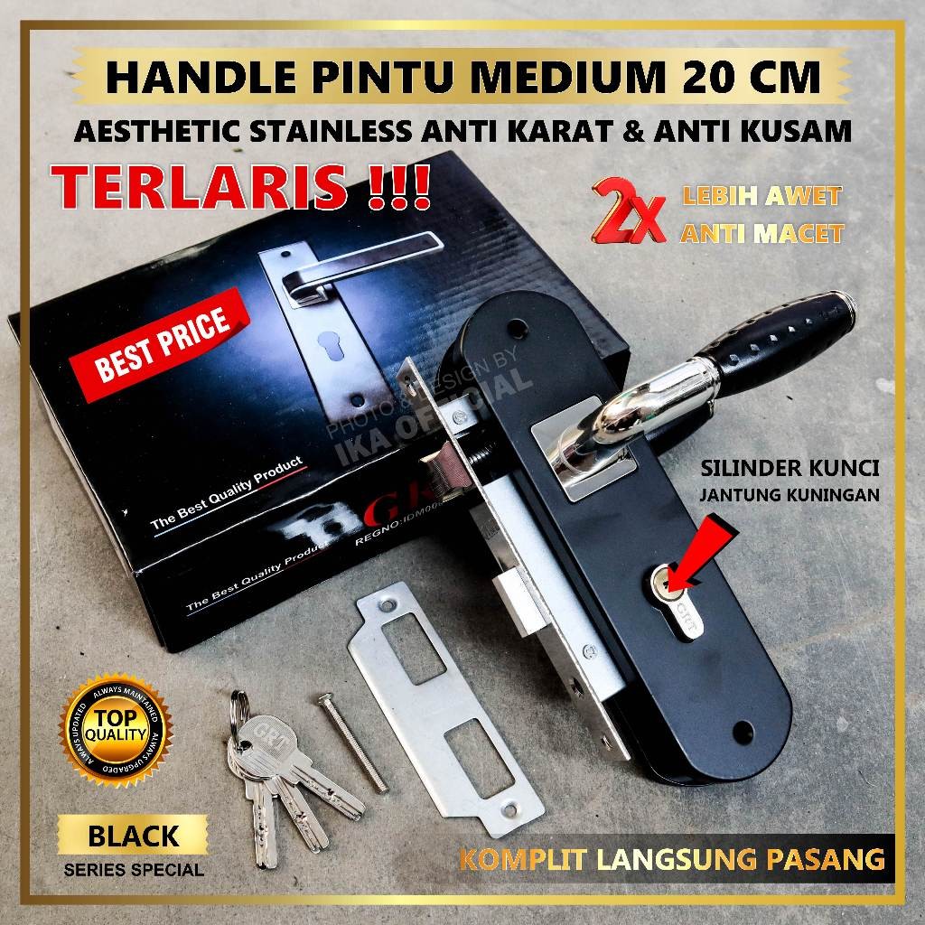 Jual Gagang Kunci Pintu / Handle Pintu Komplit Ukuran Tanggung 20 cm ...