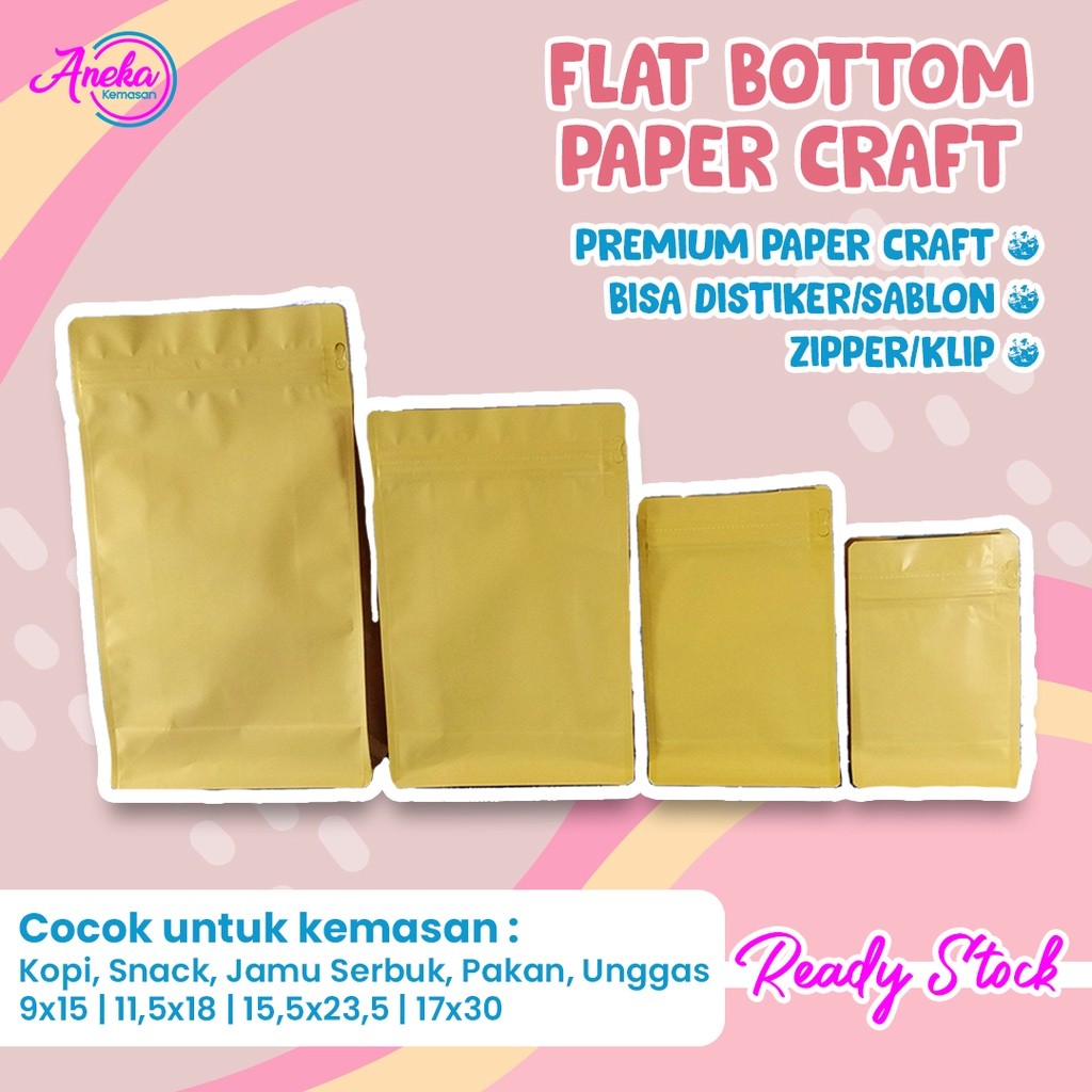 Jual (1 PACK isi 100 PCS) Kpack Zipper Kemasan Flat bottom Ecopack ...