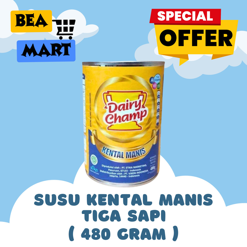 Jual Susu Kental Manis Dairy Champ 480 gr | SKM Kaleng Diary 480gr gram ...