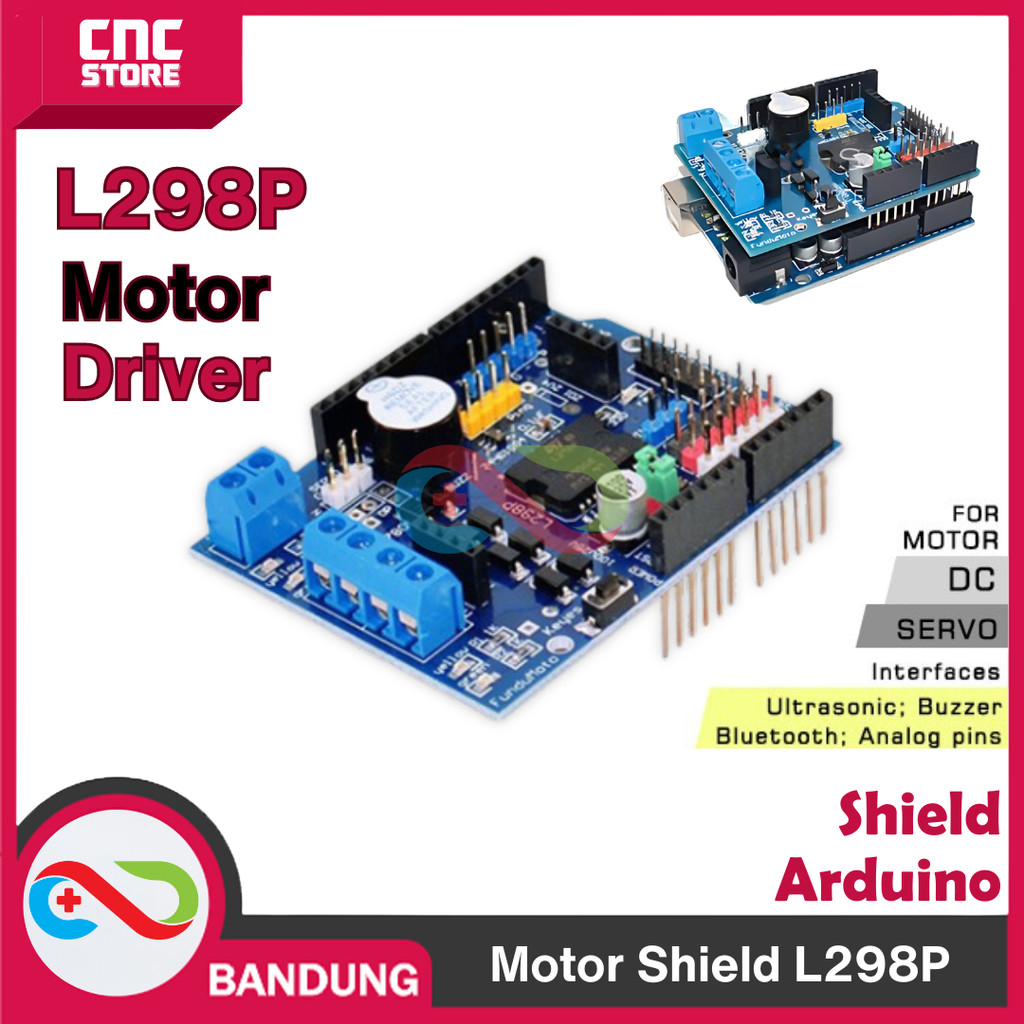 Jual L298P MOTOR SHIELD STEPPER DC MODUL DRIVER MOTOR PAPAN EKSPANSI ...