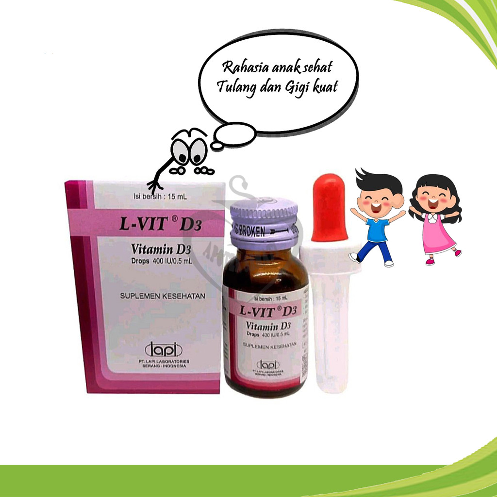 Jual L-Vit D3 Drop 15ml Suplemen Vitamin Tulang dan Gigi Anak Bayi | Shopee Indonesia