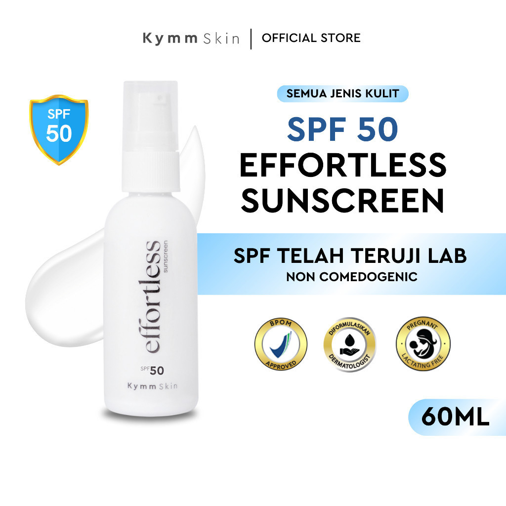 Jual [Promo] KYMM SKIN Effortless Sunscreen 60ml SPF 50 | Cocok untuk ...