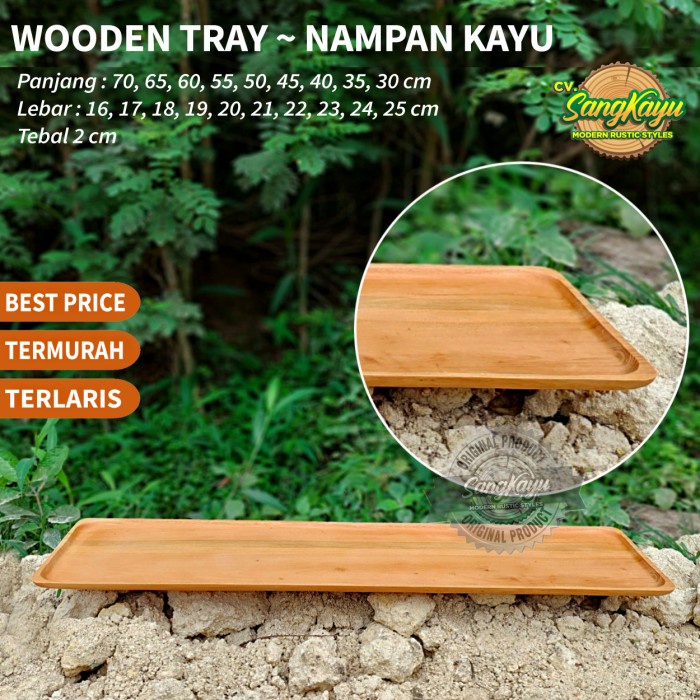 Jual Nampan kayu besar tray kayu baki kayu wooden serving tray nampan ...