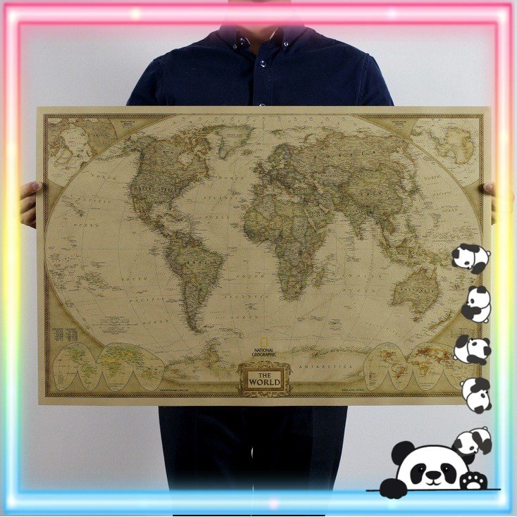 Jual Poster Dinding Peta Dunia Karton Motif Retro / Klasik | Shopee ...