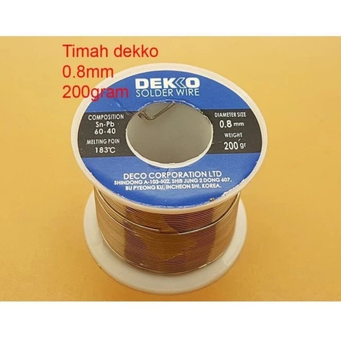 Jual Timah Solder 0.8mm 200 gram Dekko Korea Soldering Wire Tin 200g 0. ...