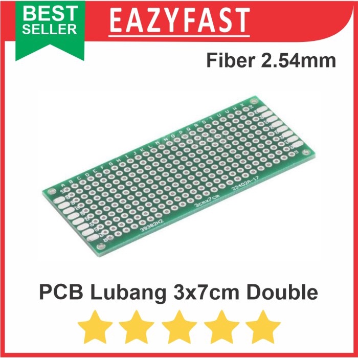 Jual PCB Lubang IC 3x7 3x7cm Double Layer Bolong Titik Matrix Fiber FR4 ...