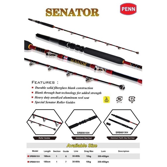Jual JORAN PENN SENATOR Trolling Rod | JORAN PANCING | ALAT PANCING ...