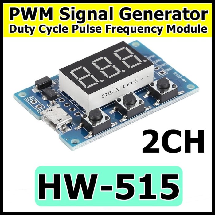 Jual HW 515 DC 2CH PWM Signal Generator Duty Cycle Pulse Frequency Module | Shopee Indonesia