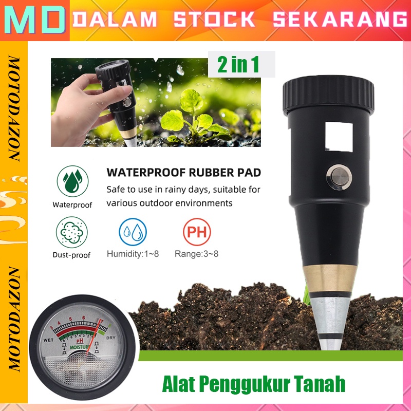 Jual 【Stok Tersedia】Alat Penggukur Tanah 2 in 1 Pen Type PH Meter Soil ...