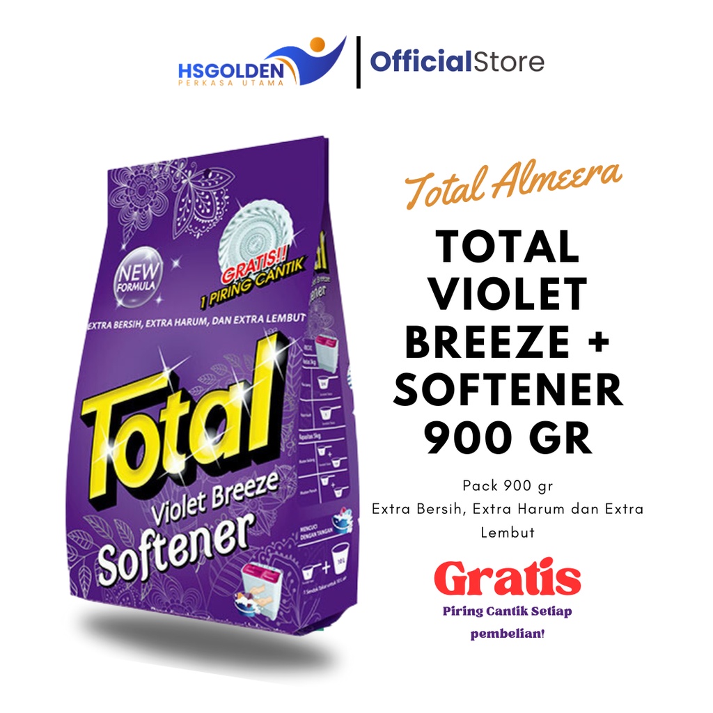 Jual Total Detergen Bubuk Violet Breeze Softener 900gr | Shopee Indonesia
