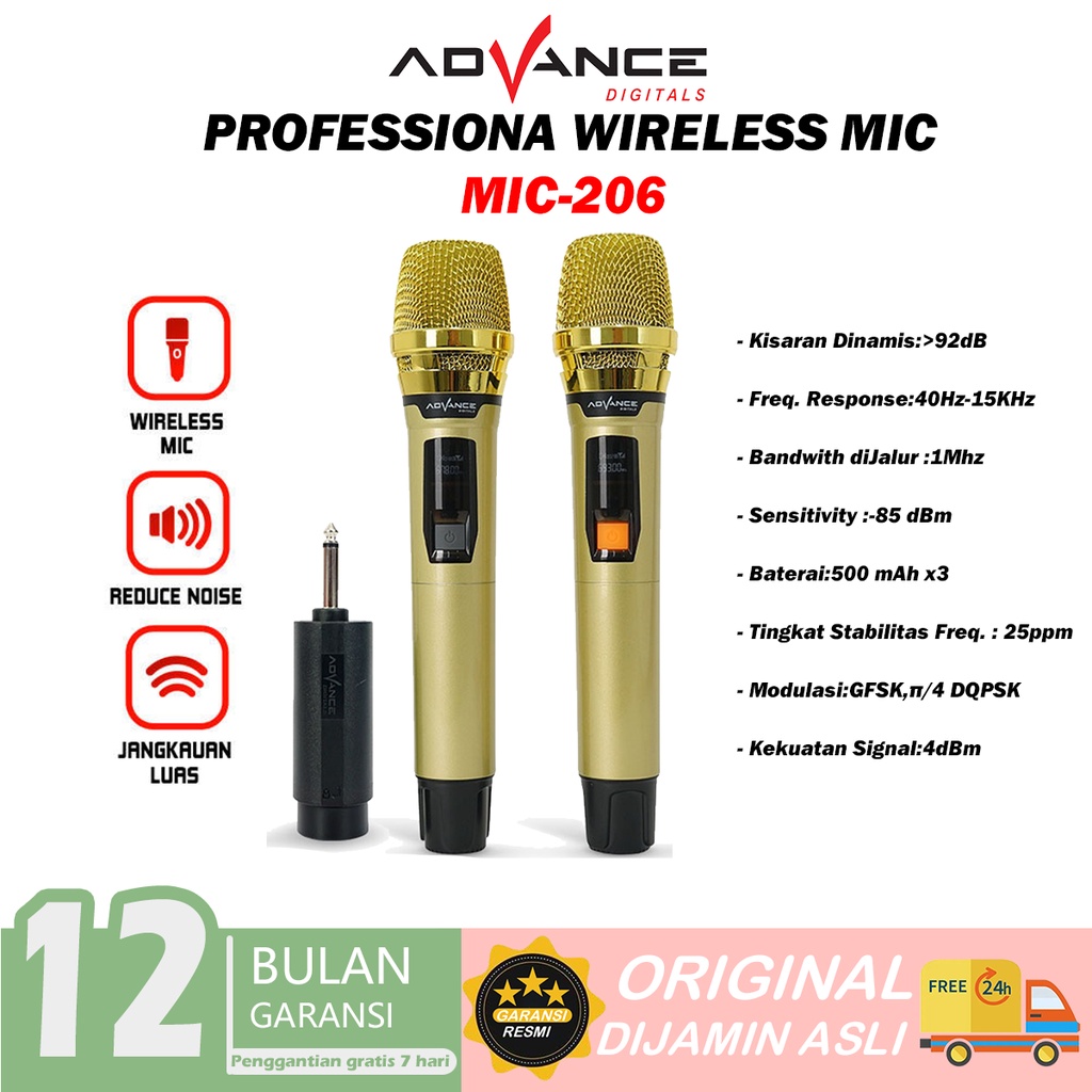 Jual 【Garansi 12 bulan】Advance Mic Wireless/Microphone/Mic double ...