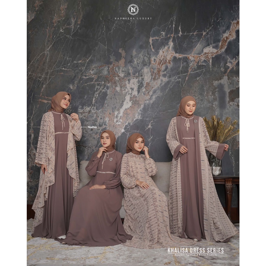 Jual Khalisa Dress, Inner dan Outer Nudhis by Nadheera Luxury | Shopee ...