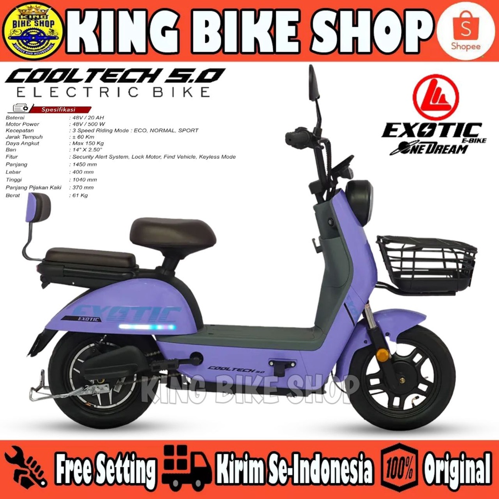 Jual Sepeda Listrik EXOTIC COOLTECH 5.0 Electric Bike BY PACIFIC ...