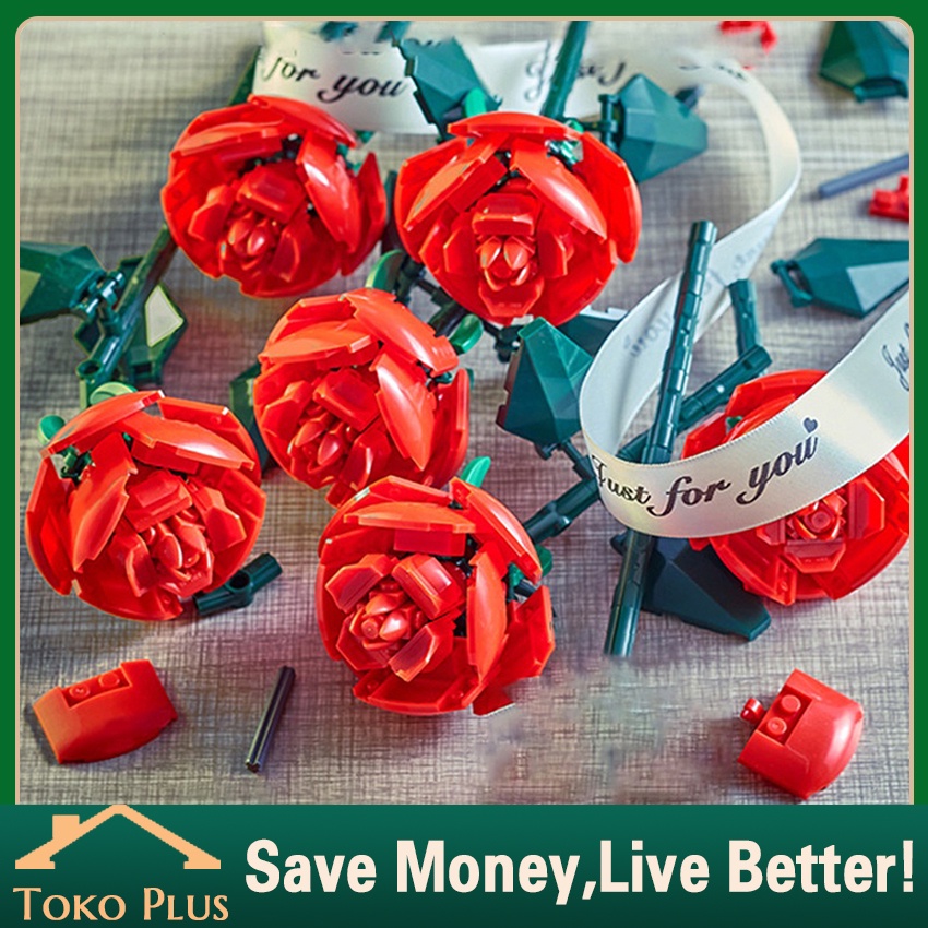 Jual Flower Rose Building Blocks Creator Bunga Blok Rangkai Bunga ...