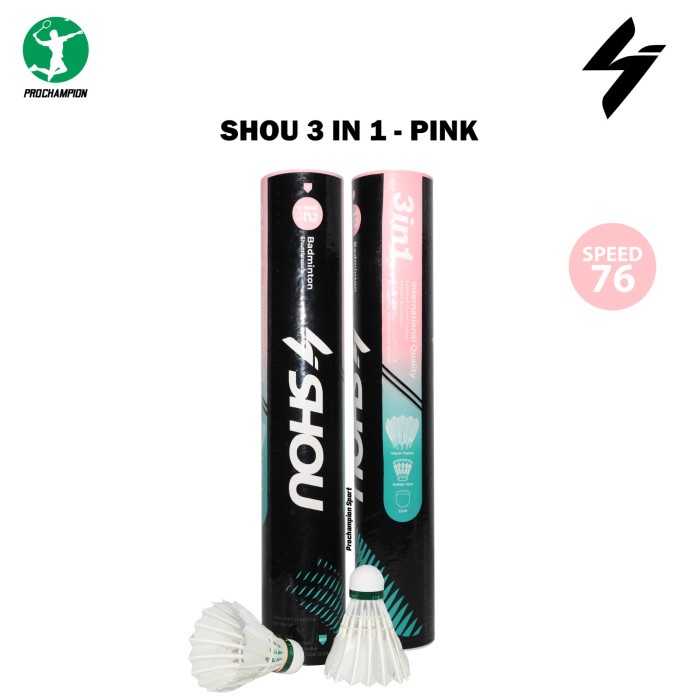 Jual Shuttlecock Cock Kok Badminton Shou 3 in 1 Pink Speed 76 | Shopee ...