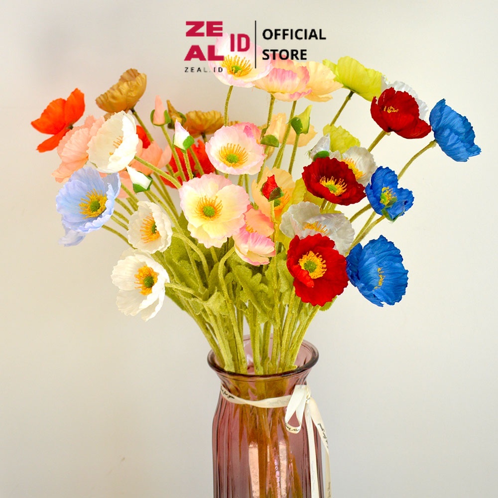 Jual ZEAL-ID - Bunga POPPY Plastik Daisy Tanaman Krisan Hias Dekorasi ...