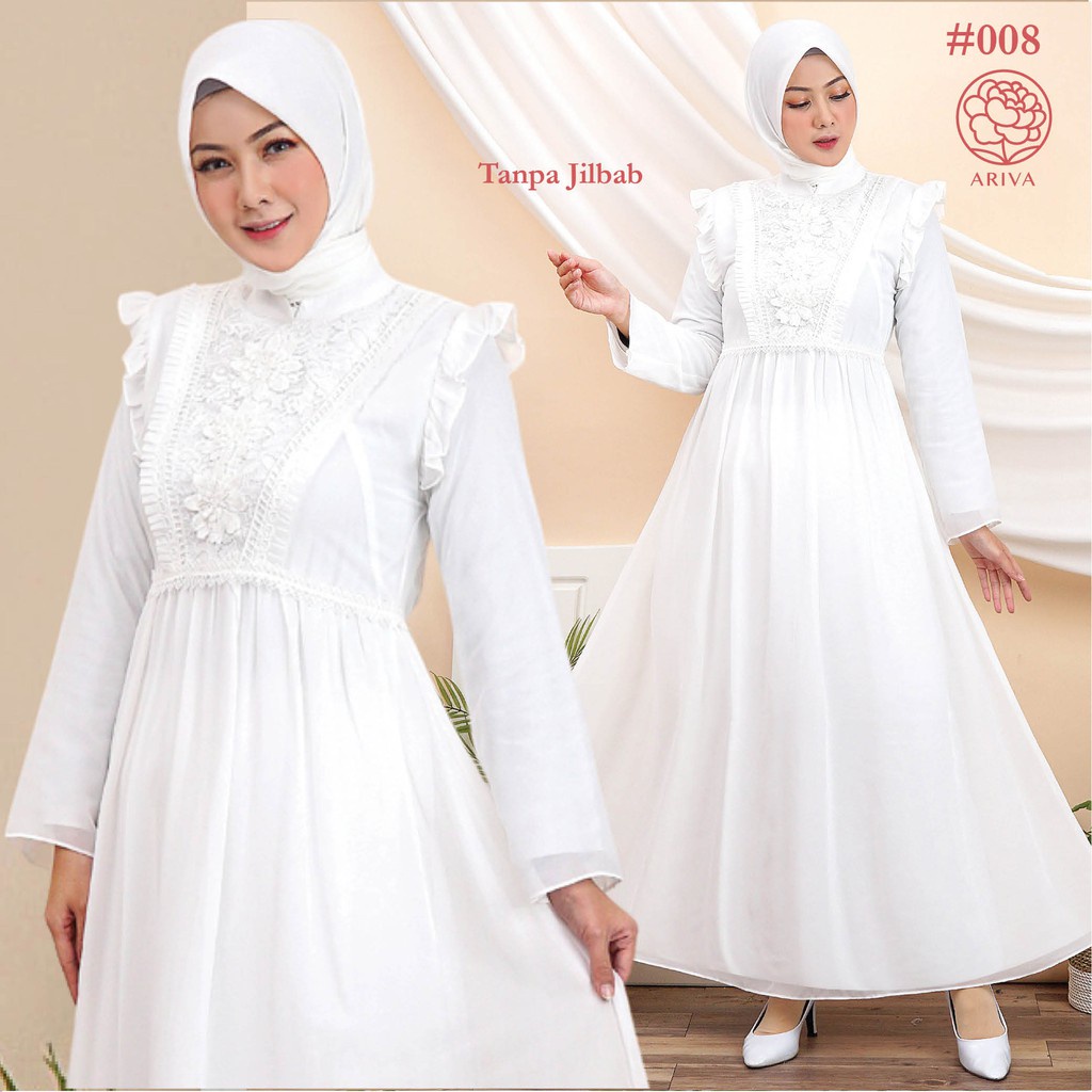 Jual Gamis NAMIRA 008 Brukat Putih - Gamis Muslim Wanita - Gamis ...