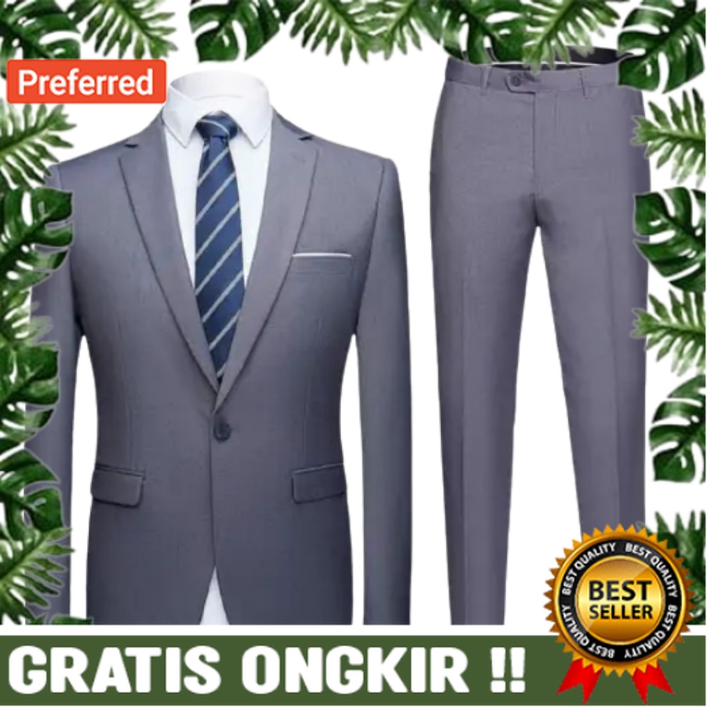 Jual Winstyle - SETELAN JAS ABU 2 IN 1 BLAZZER FORMAL// JAS FORMAL ...